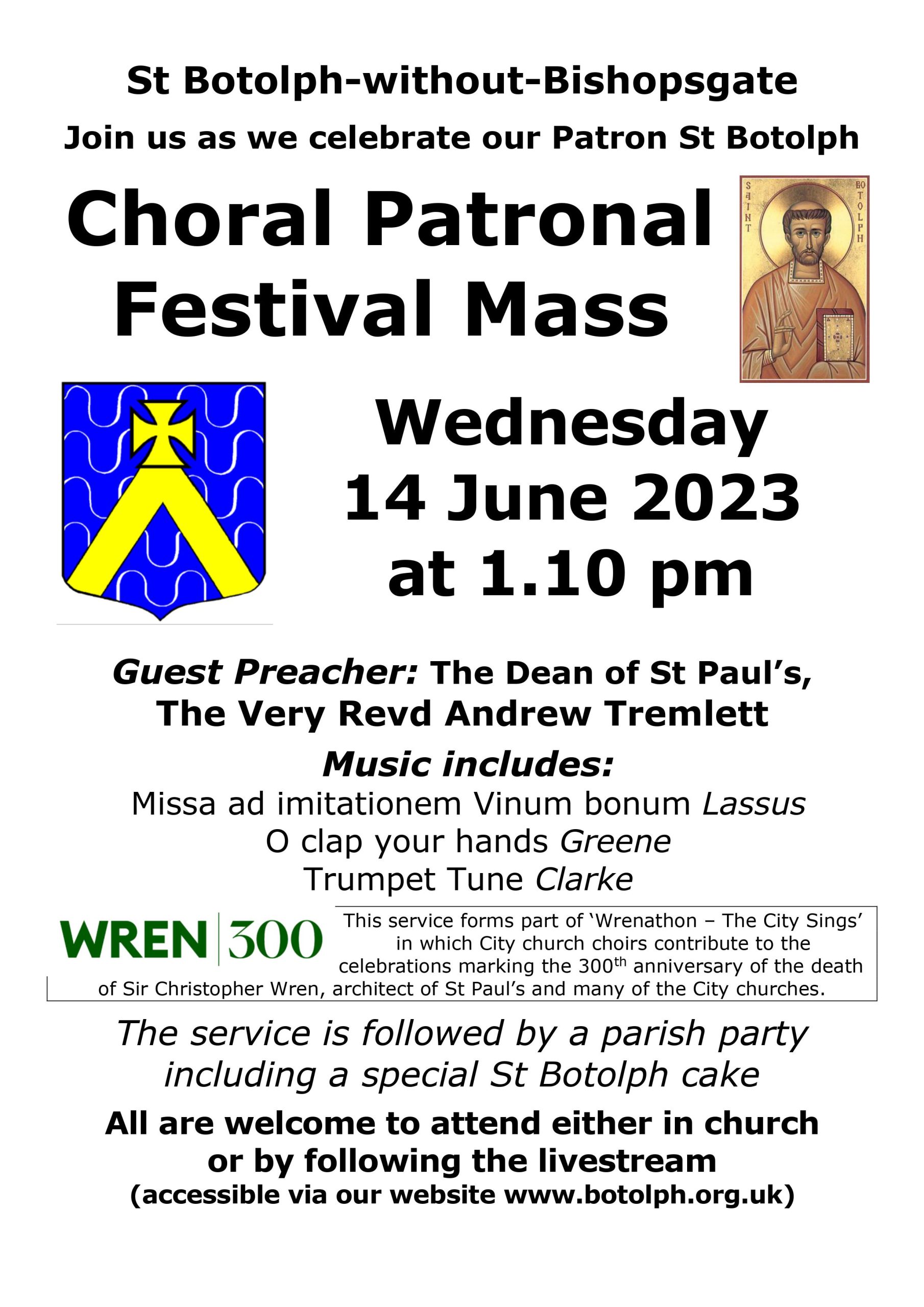 Patronal Festival Service 14 June 2023 1.10pm - Parish & Ward Church of ...